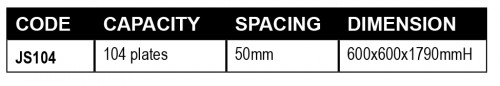 Food Service Machinery – JS104 Jackstack Plate Rack 104 plates – 600mm ...